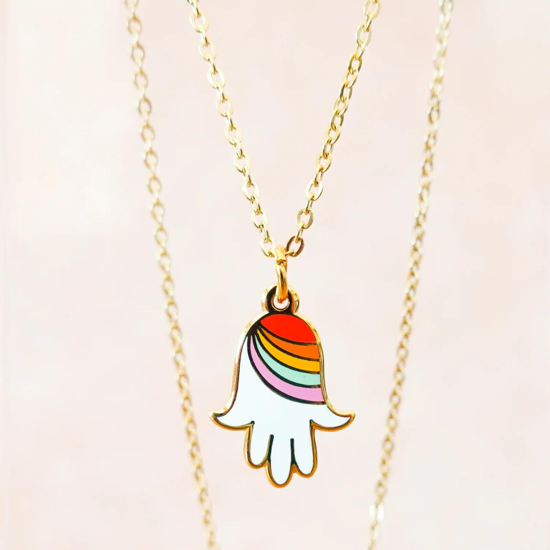 Rainbow Hamsa Necklace | Sarah Day – Jewish Museum of Australia