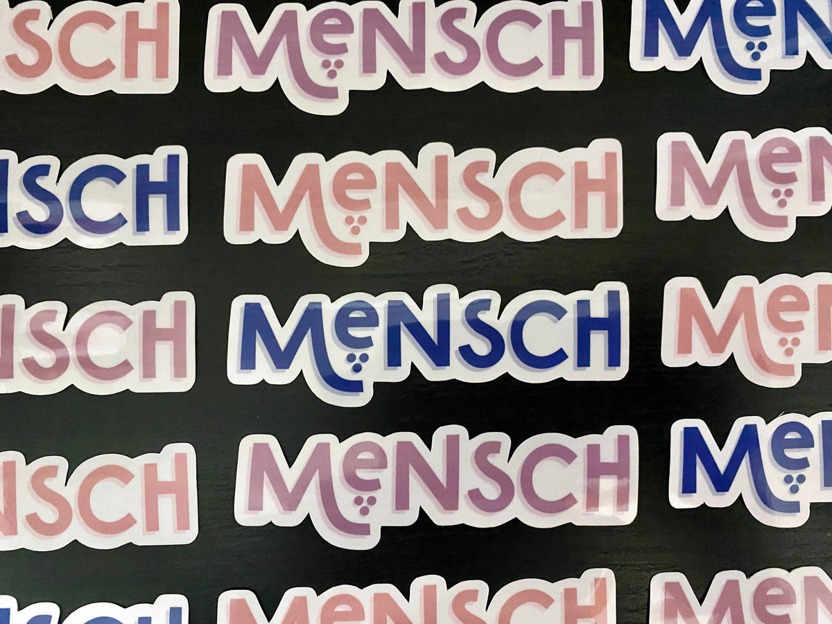 Mensch Vinyl Sticker: Blue – Jewish Museum of Australia
